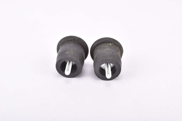Black adjustable / Expandable rubber handlebar end plugs to screw on f ...