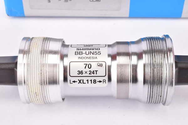 NOS/NIB Shimano #BB-UN55 sealed cartridge Bottom Bracket in 118 mm wit ...