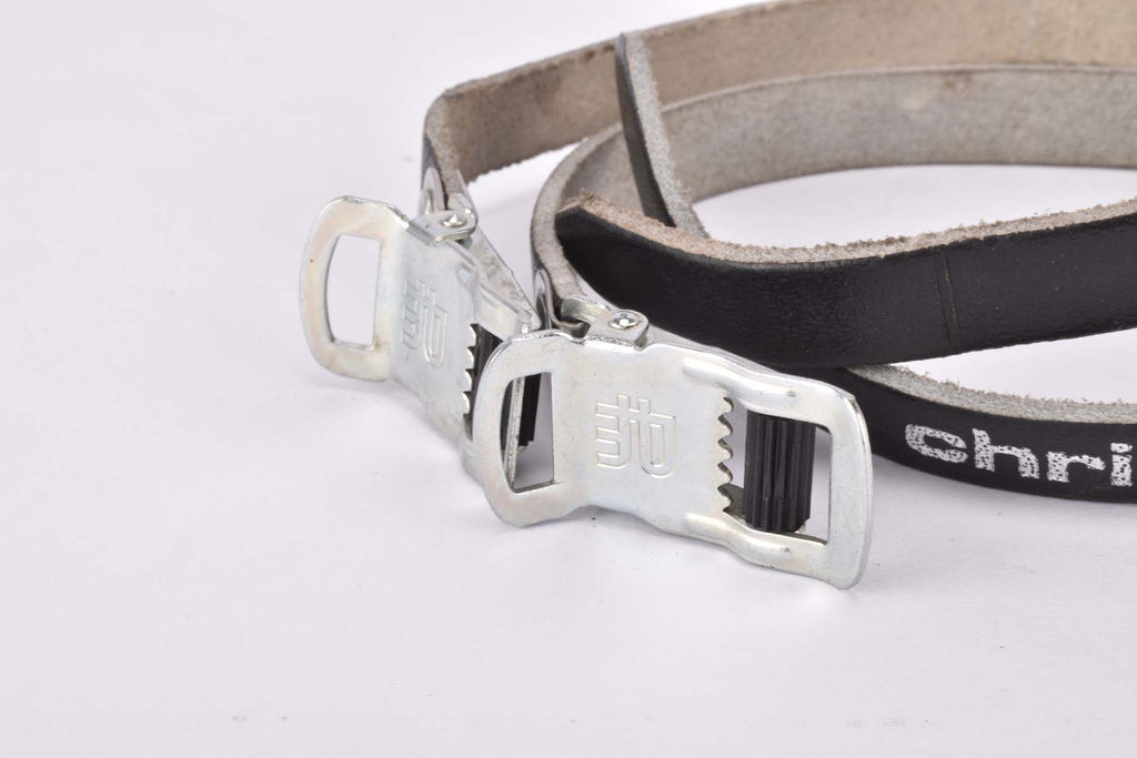 Black Cristophe vintage leather pedal toe clip straps – Velosaloon.com