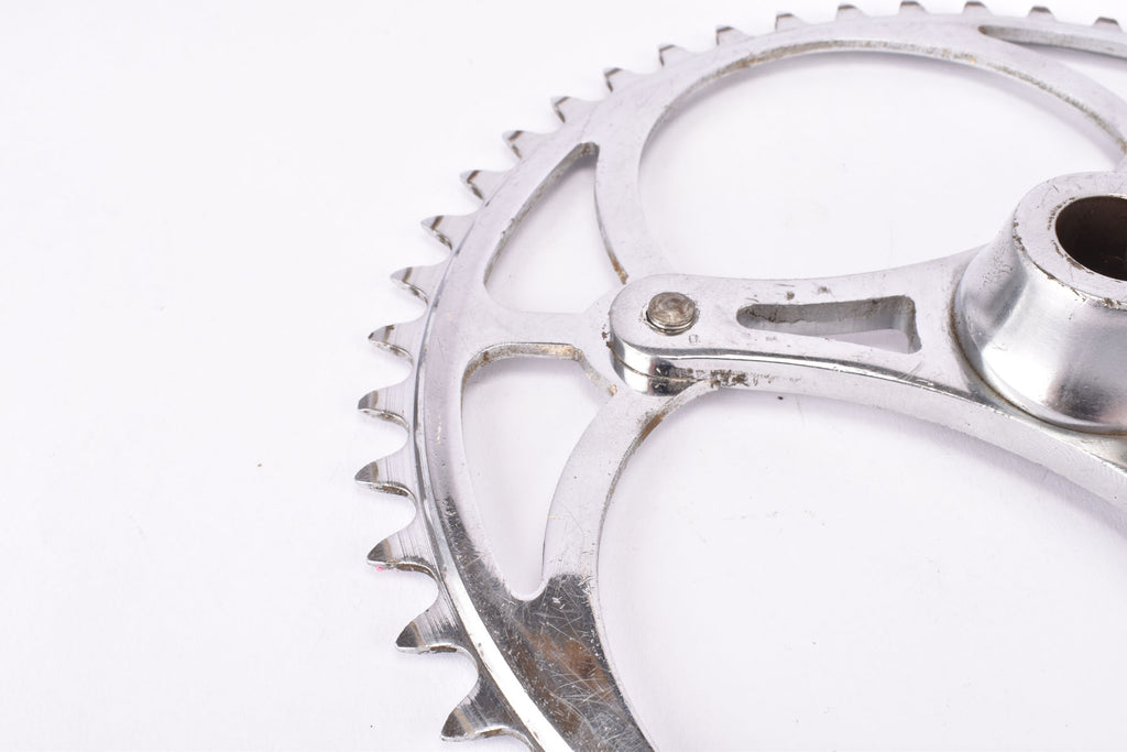 Chromed fluted 3-arm cottered steel crank set with 48 teeth in 175 mm ...