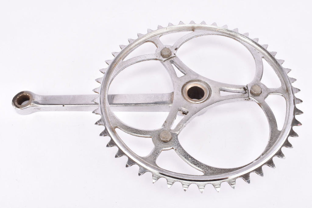 Chromed fluted 3-arm cottered steel crank set with 48 teeth in 175 mm ...