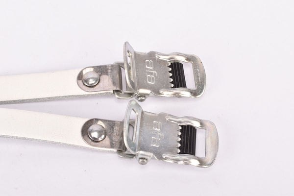 NOS white AFA leather toe clip straps – Velosaloon.com