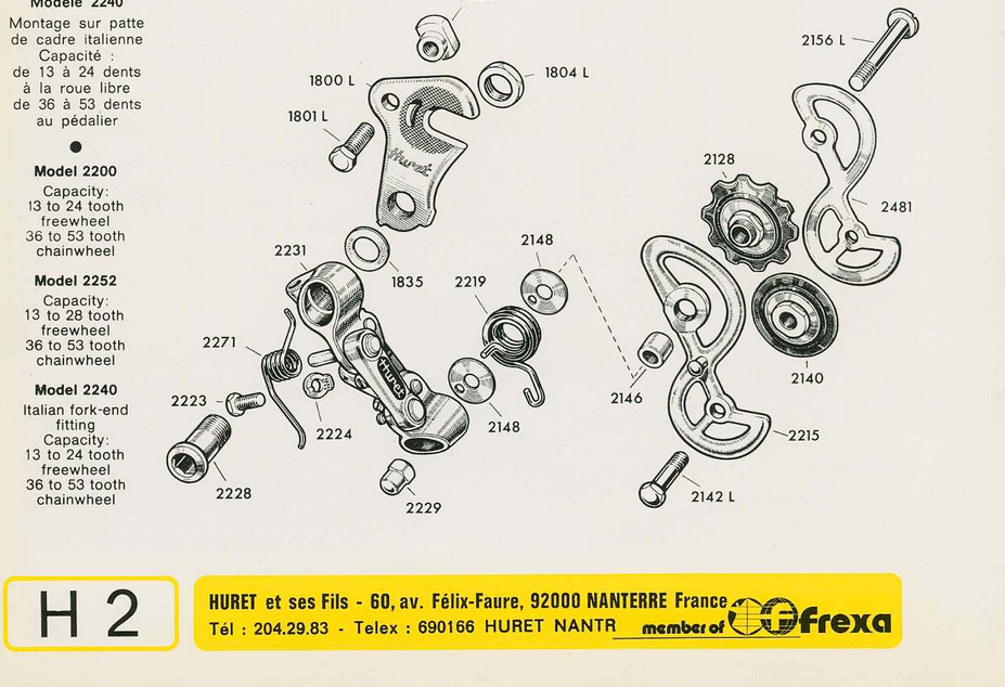 2148 Huret Jubilee Luxe Allvit Svelto Challenger Washer rear derailleur ...