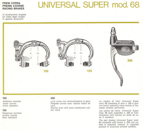 Universal Super mod. 68 single pivot brake calipers from the 1960s - 1 ...