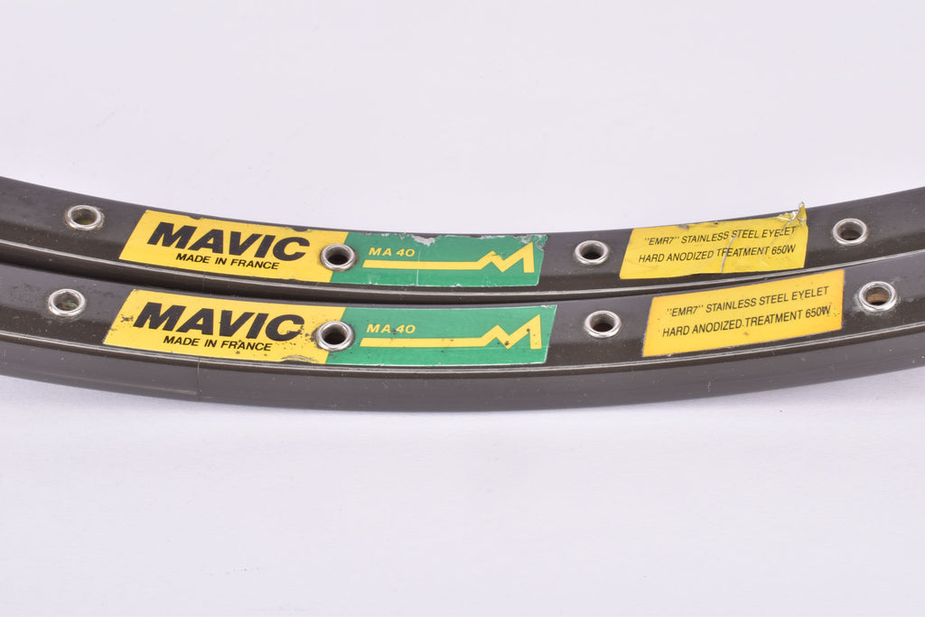 Mavic MA40 hard anodized clincher rim set in 700c/622mm with 36 holes ...