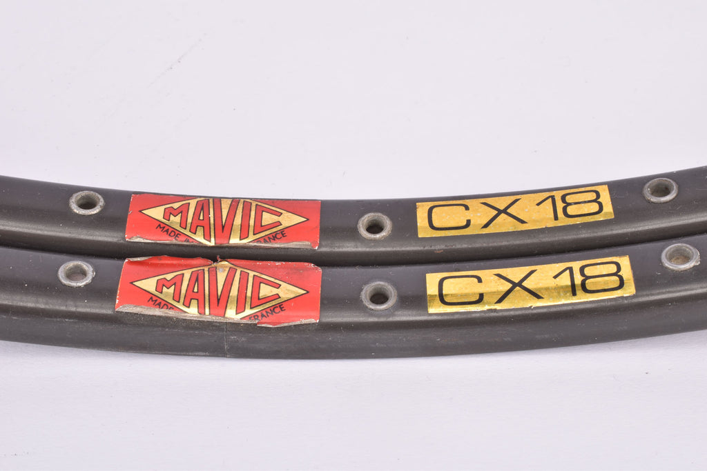 NOS hard anodized Mavic CX 18 Tubular Rim Set in 28" (700C) with 32 ho ...