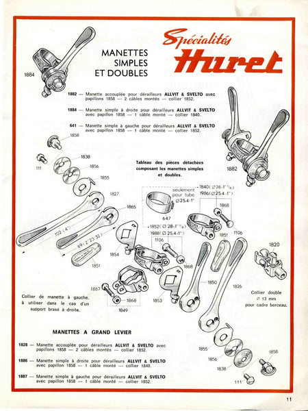 Huret (Allvit / Svelto) #Ref. 1882 Clamp-on Gear Lever Shifter from th ...